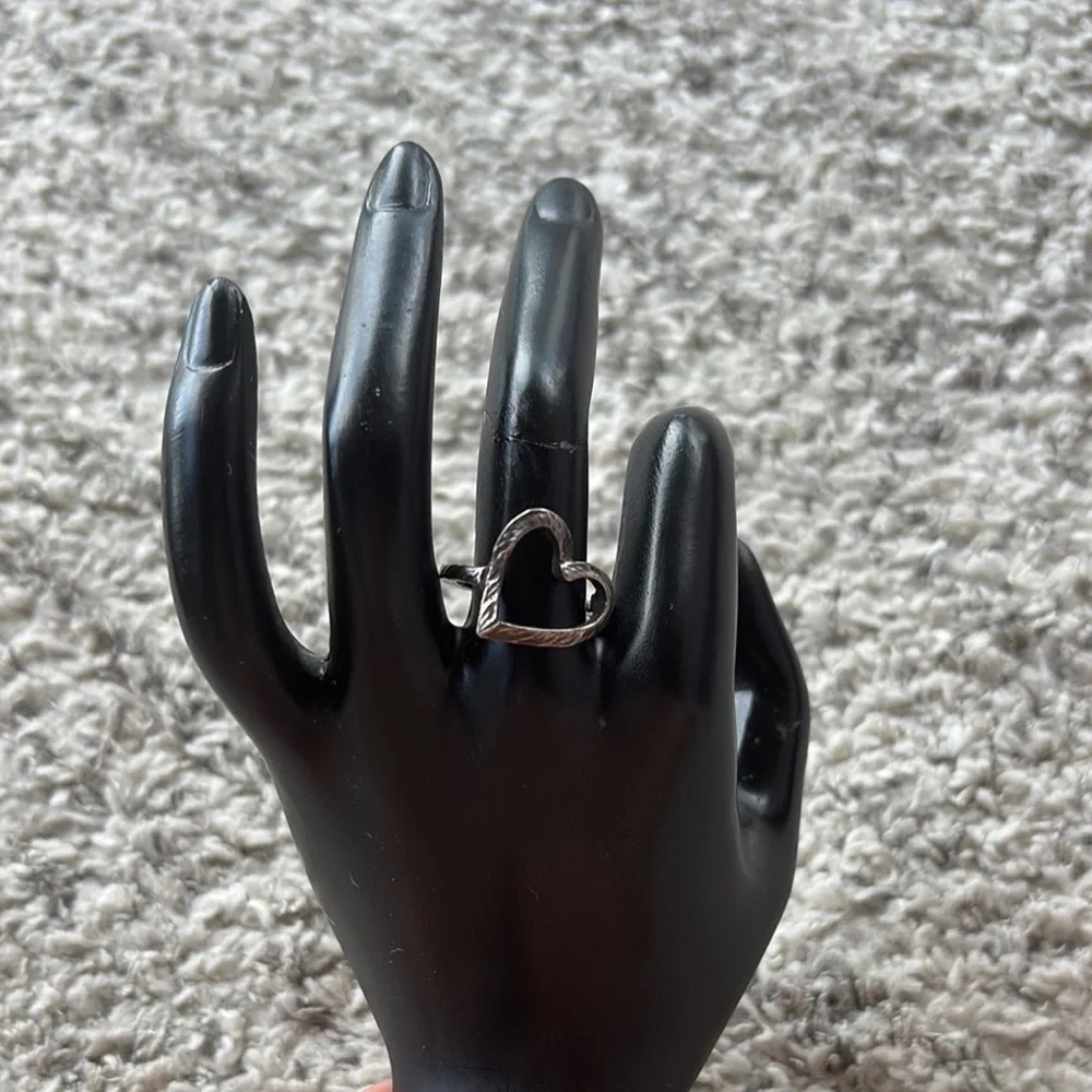 Jewelry | Sterling Silver Stamped 925 Heart Ring Heart Outline Sits At ...